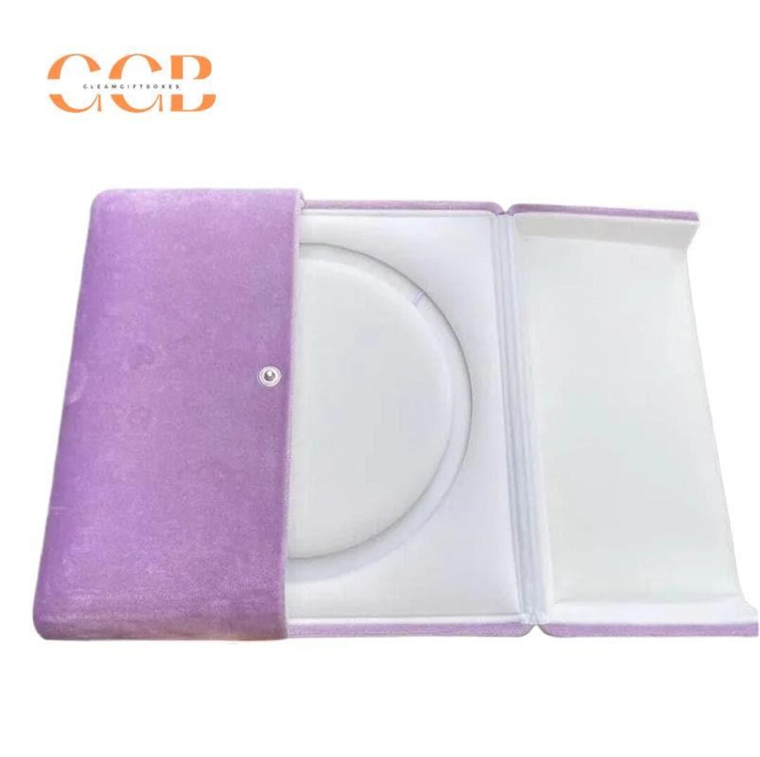 Purple Velvet Pearl Necklace Box, Orange Ring Necklace Pendant Double ...