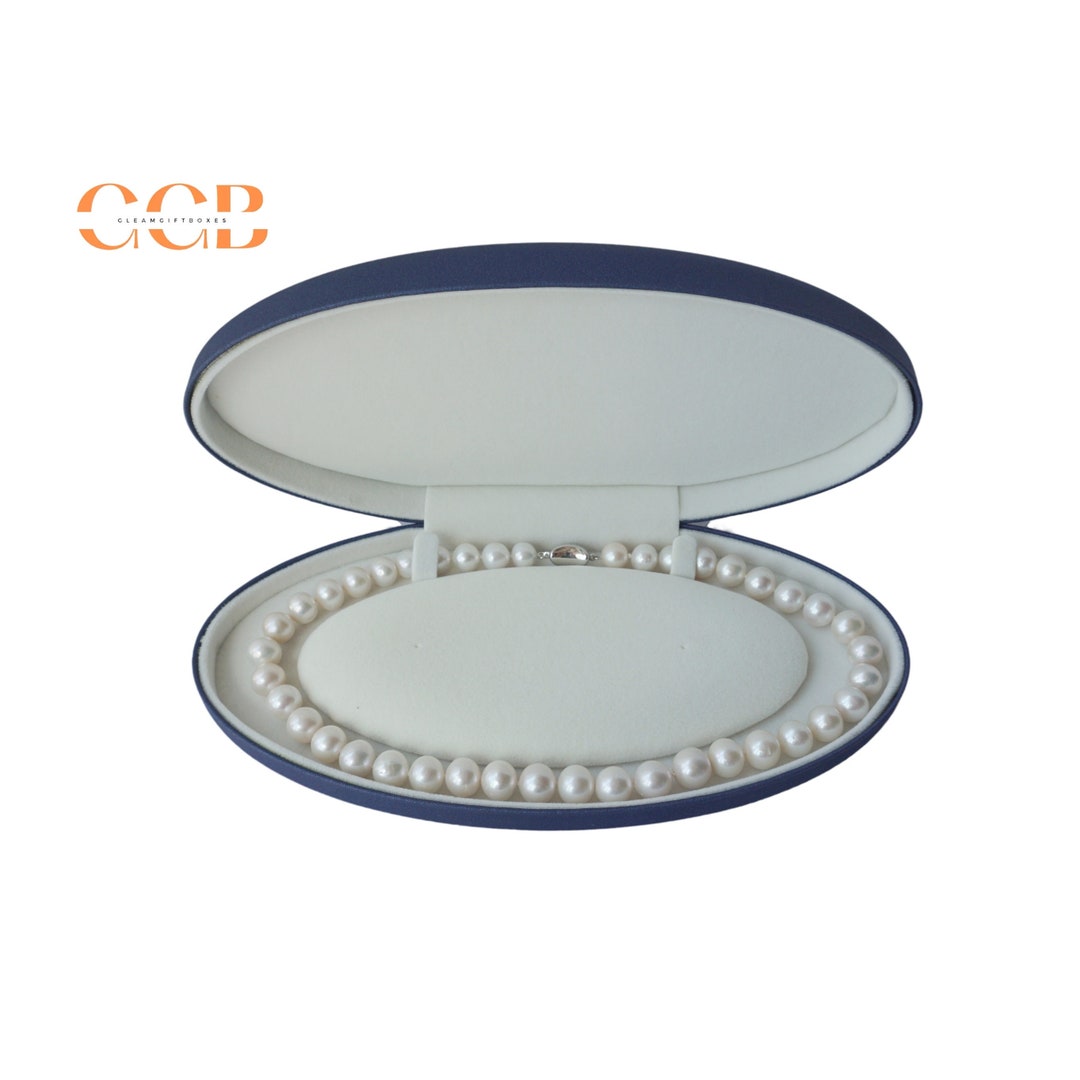 Oval Wholesale Royal Blue Pearl Set Jewelry Box, Large Necklace Gift ...