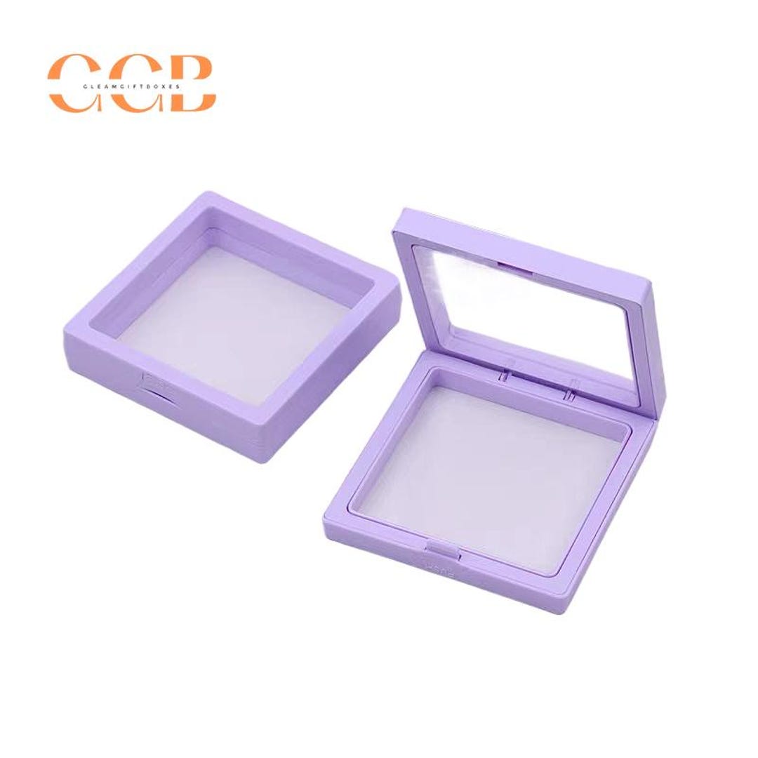 10pcs Purple Floating Jewelry Display Box With PE Film, Sealed ...