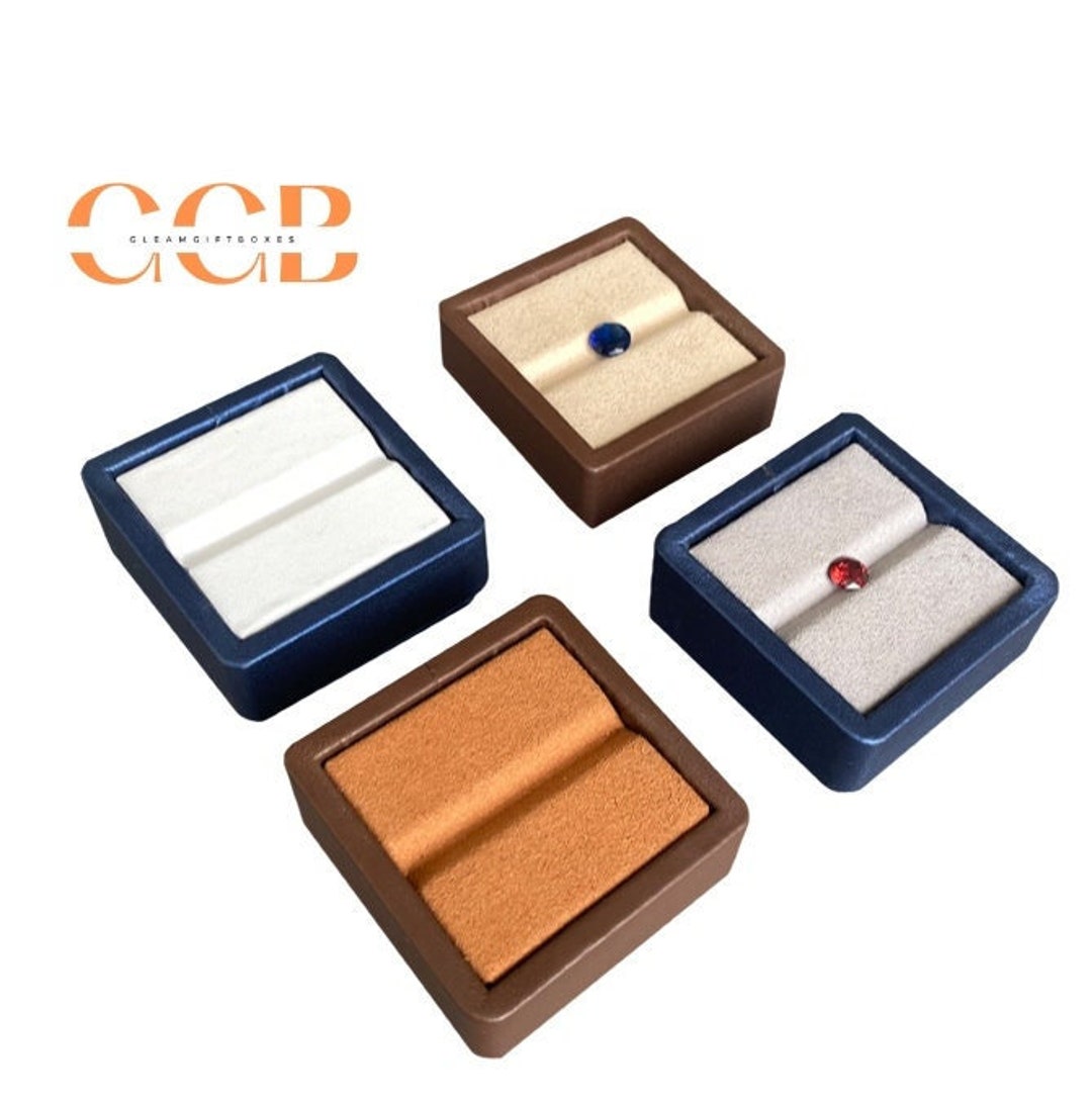Open PU Leather Gemstone Jewelry Display Box for Gemstones & Diamonds ...