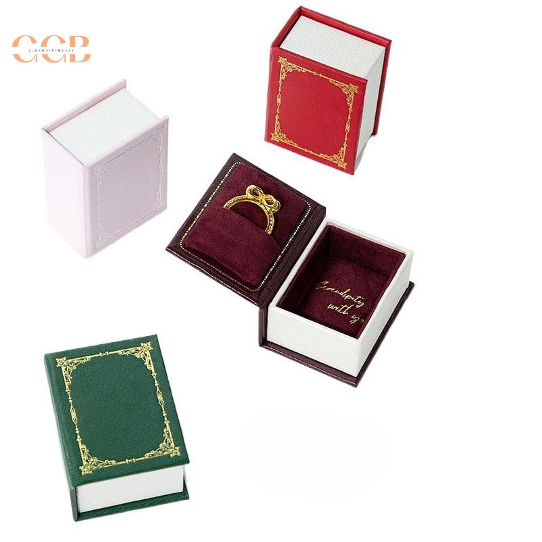 Book Ring Box for Jewelry Business, Multi-use Durable Gift Box for ...
