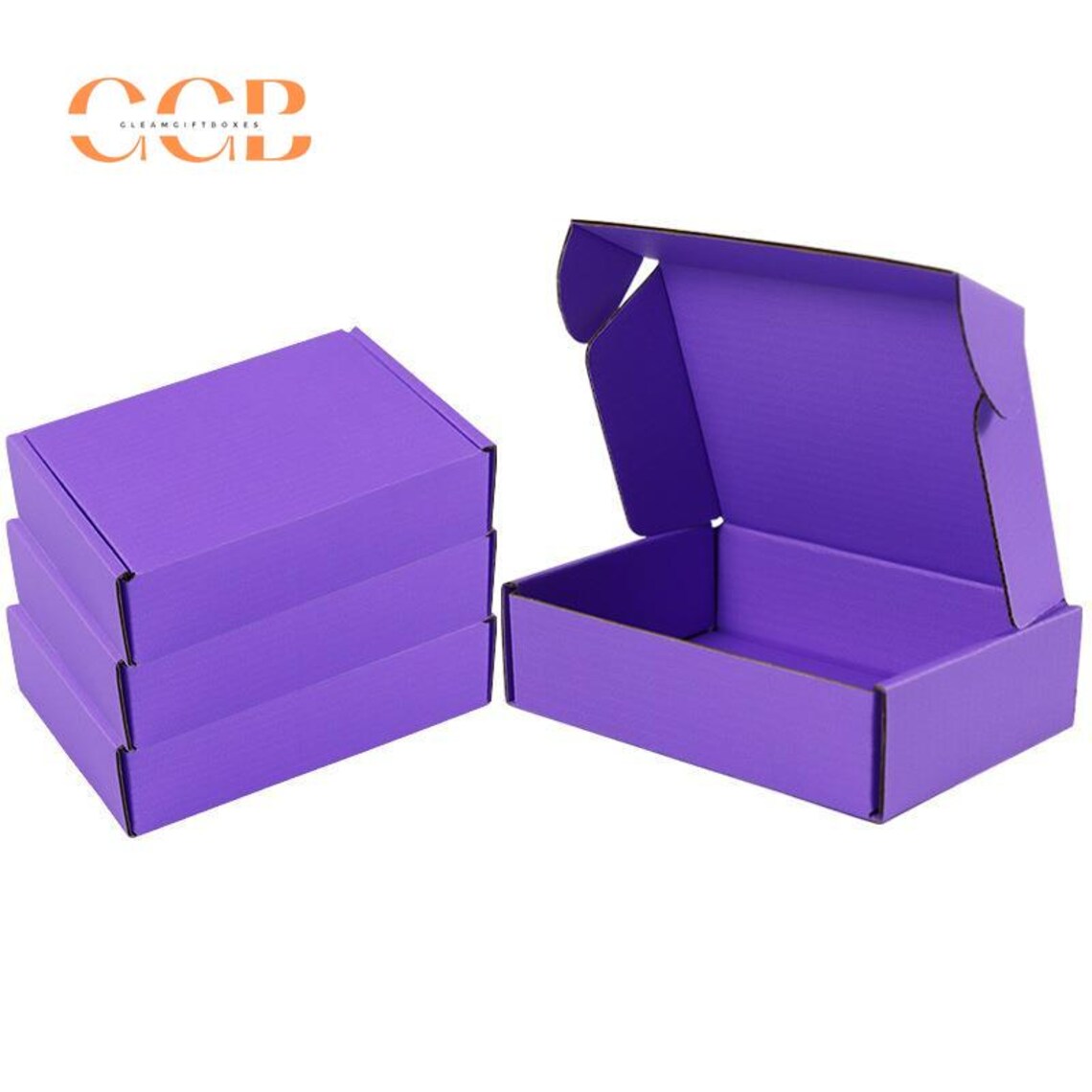10pcs Purple Corrugated Cardboard Shipping Boxes, Custom Kraft Mailer ...