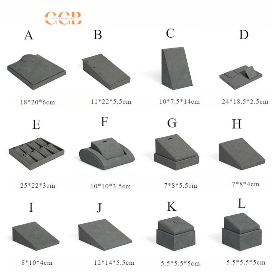 Gray Velvet Jewelry Display Props, Gray Jewelry Props, Necklace and ...