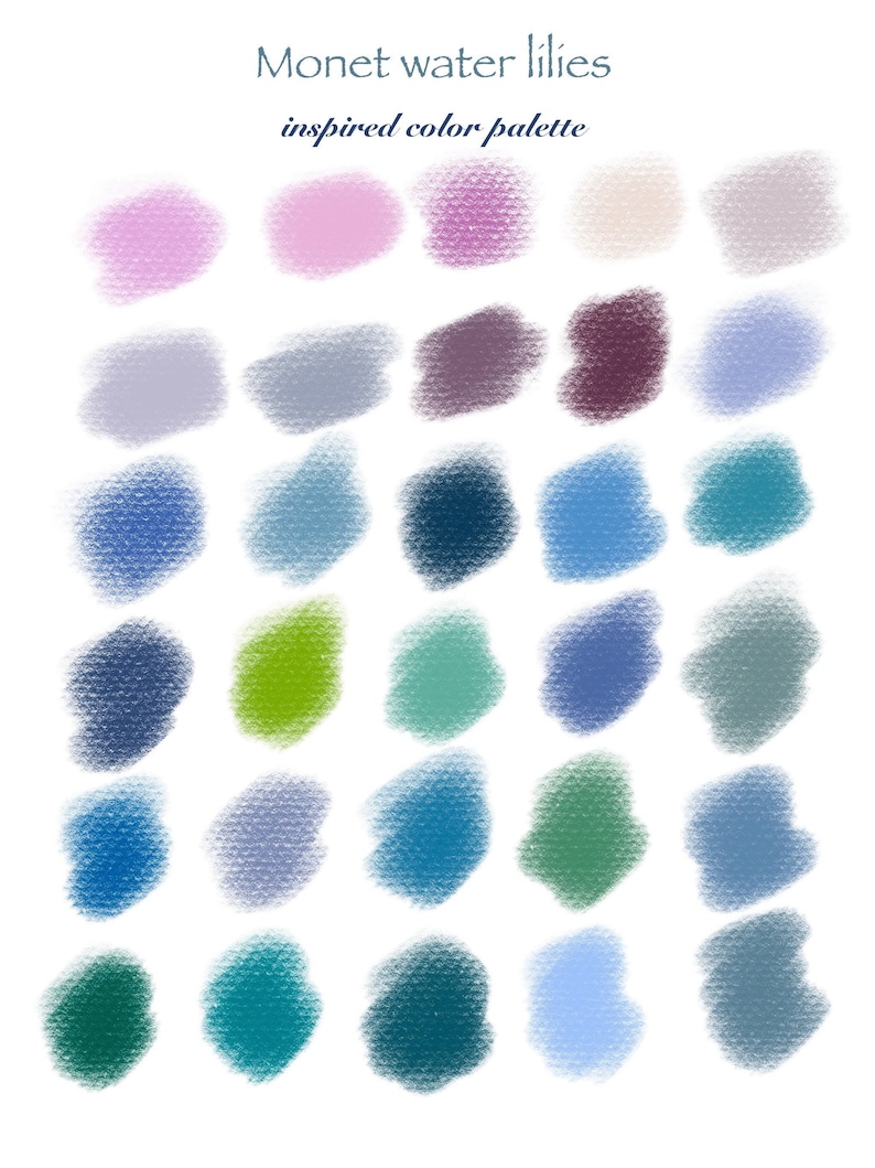 Monet Water Lilies Inspired Color Palette for Procreate - Etsy