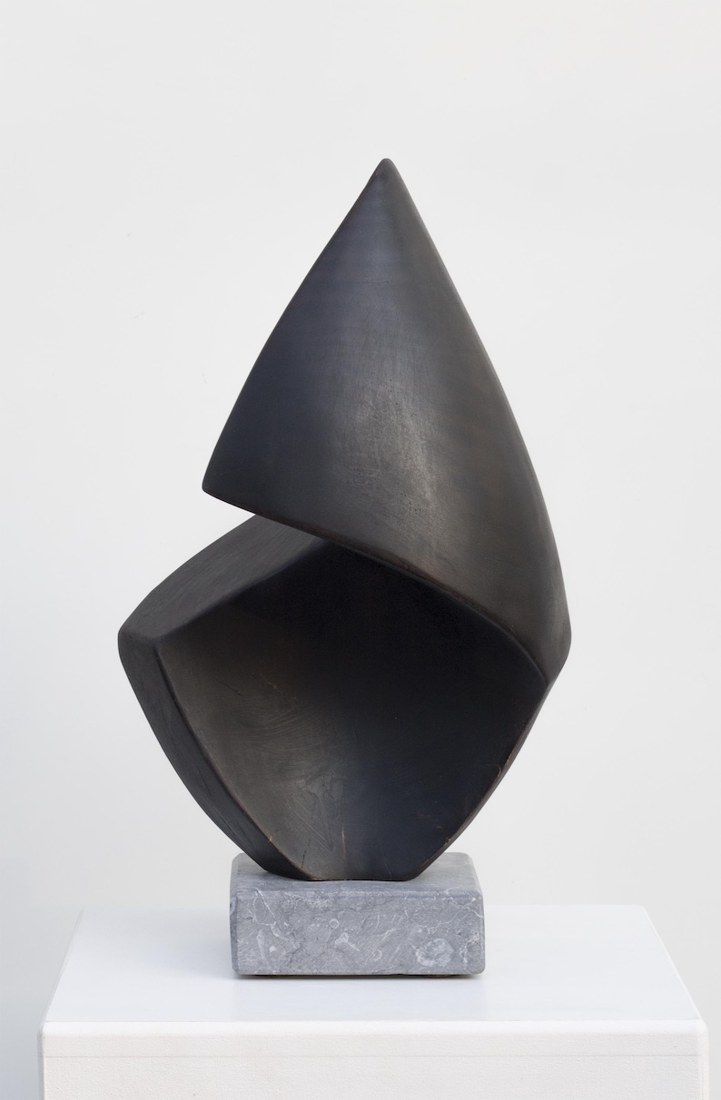 Abstract Art - Wooden Sculpture on a Stone Base, Modern Sculpture for ...