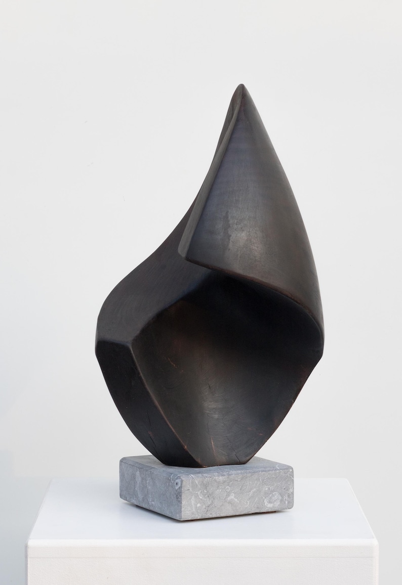 Abstract Art - Wooden Sculpture on a Stone Base, Modern Sculpture for ...