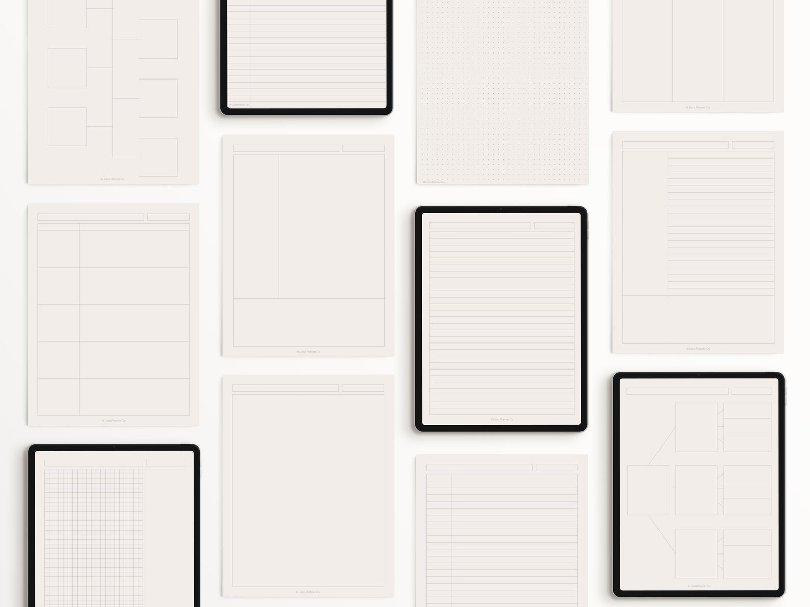 60 Digital Note Taking Templates| Beige Mode| Goodnotes| Notability ...