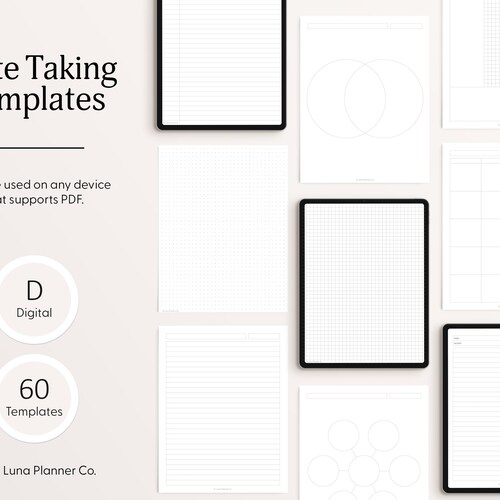 Digital Note Taking Paper Template Goodnotes Notability Ipad - Etsy