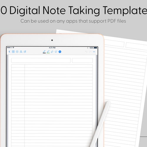 Digital Black Note Taking Paper Template Dark Mode Goodnotes | Etsy