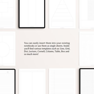 60 Digital Note Taking Templates| White Mode| Goodnotes| Notability ...