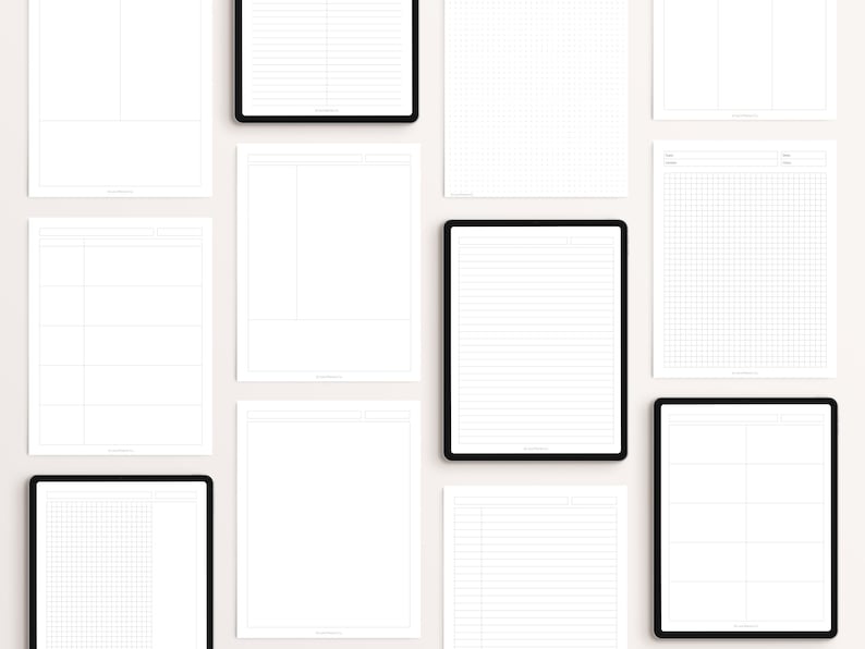 60 Digital Note Taking Templates| White Mode| Goodnotes| Notability ...