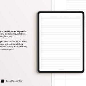 60 Digital Note Taking Templates| White Mode| Goodnotes| Notability ...