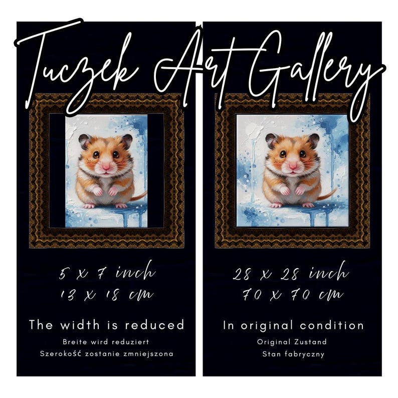 Hamster – Original Watercolor and Acrylic – Art Print on Poster (square ...
