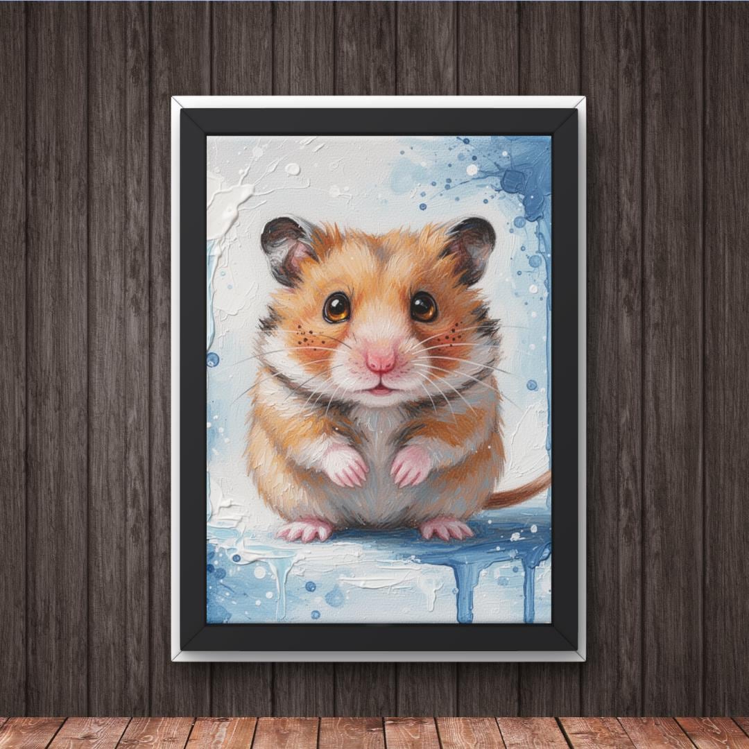 Hamster – Original Watercolor and Acrylic – Art Print on Poster (square ...
