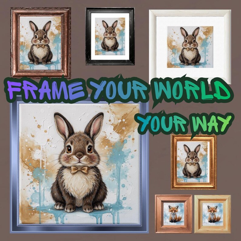 Rabbit With Bow Tie – Original Watercolor & Acrylic on Canvas – Art ...