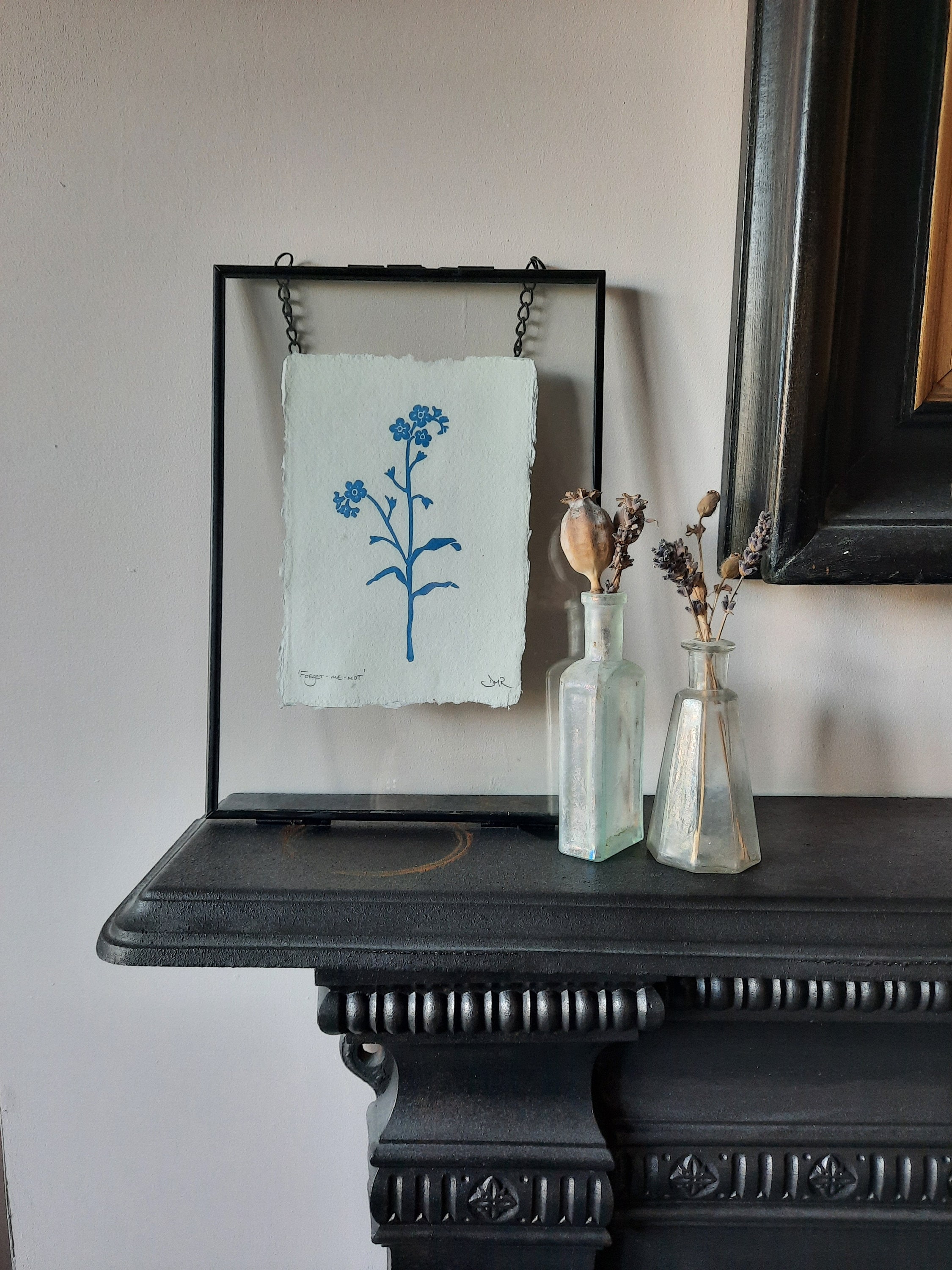 Forget-me-not Original Linocut ~ Blue ~ Hand Carved and Printed ...