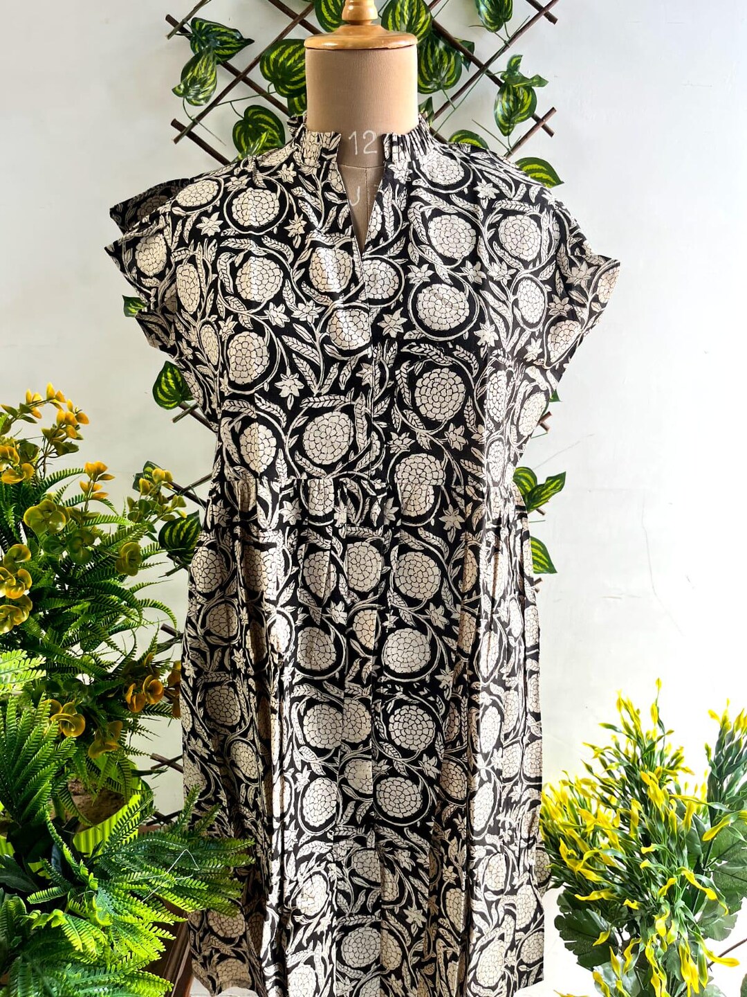 Hand Block Printed Dress Summer Dress Printed Dress Cotton Dress Floral ...