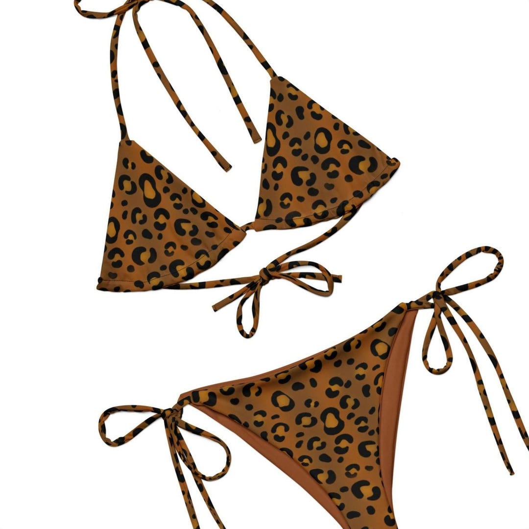 Leopard Print String Bikini Summer Wear for Women - Etsy