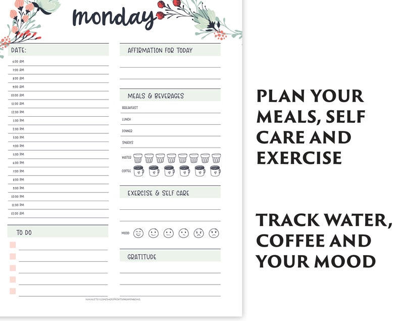 Printable 7 Days Daily Planner, Hourly Schedule for Time Blocking, to ...