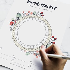 Mood Tracker or Anxiety Journal for Self Care Planner, Monthly Tracker ...