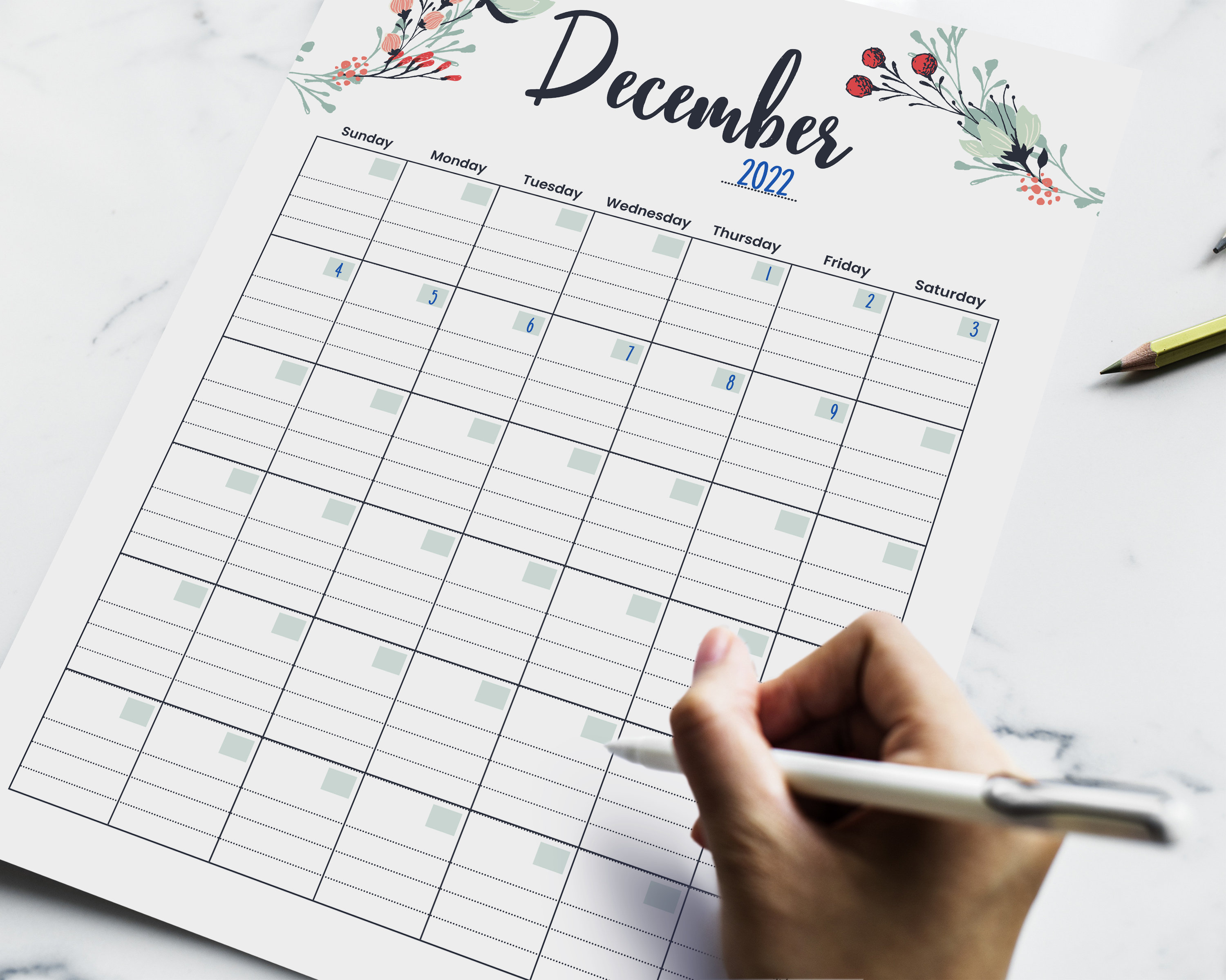 Printable Perpetual Calendar, Full Year Undated Monthly Calendars PDF ...