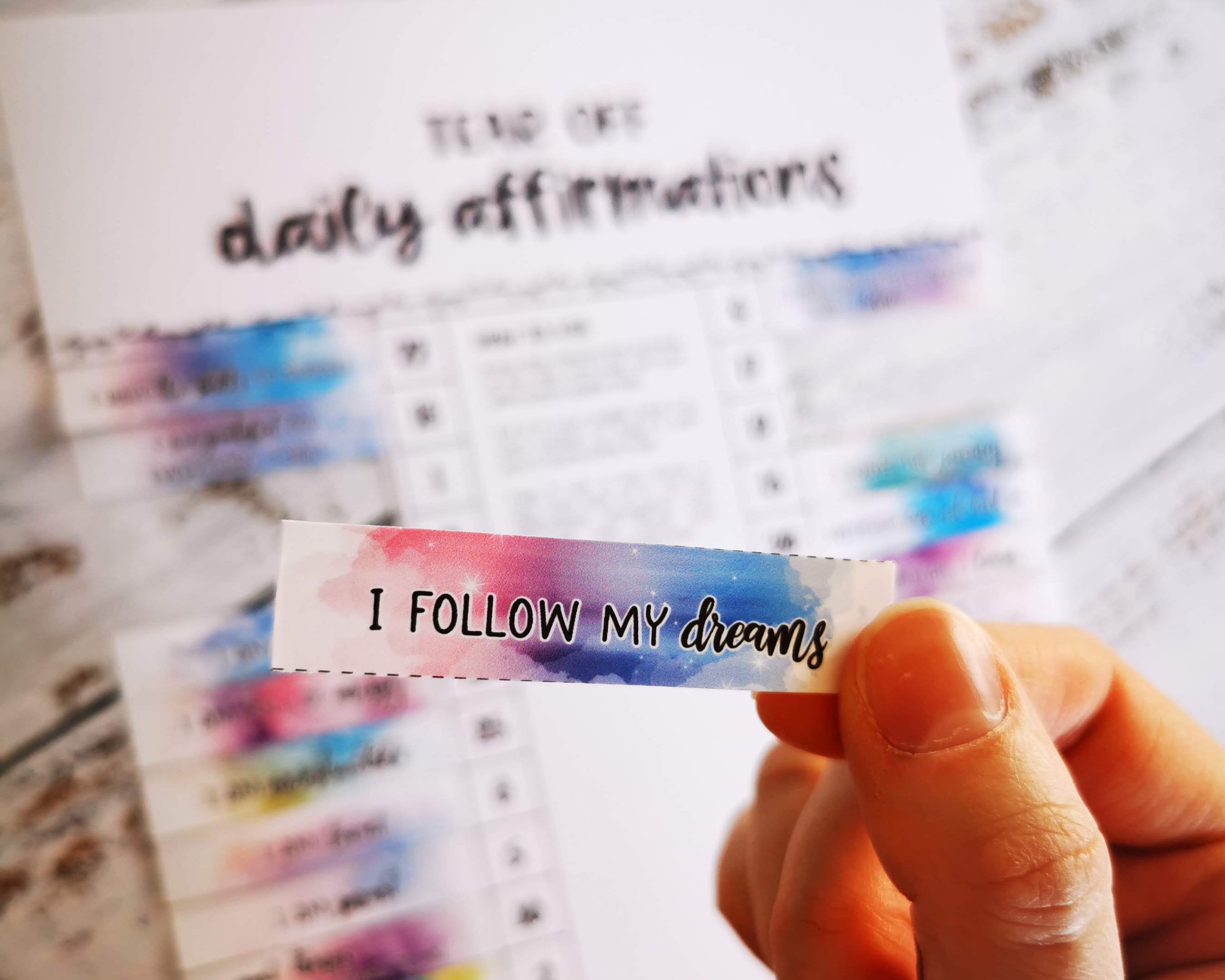 Daily Affirmations Tear off DIY Printable for Encouragement and Self ...