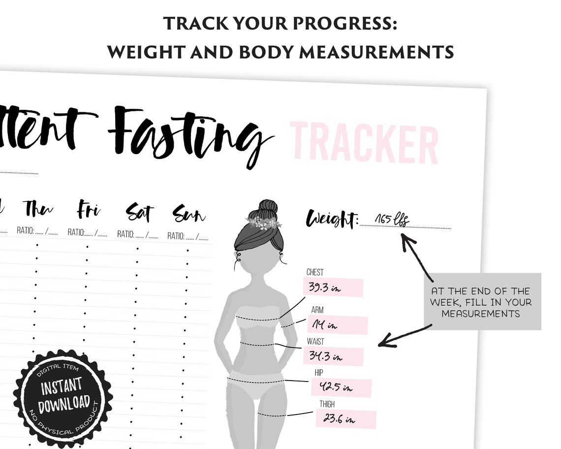 Fasting Tracker, Intermittent Fasting Planner, Fasting Journal, Weight ...
