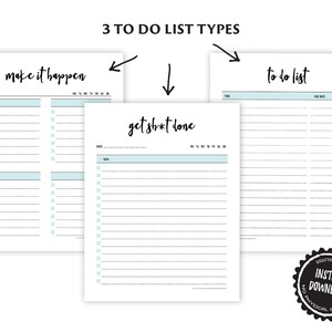 To Do List Printable, Daily to Do List, Productivity Planner, Blue, PDF ...