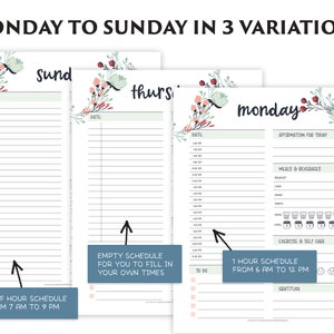 Printable 7 Days Daily Planner, Hourly Schedule for Time Blocking, to ...