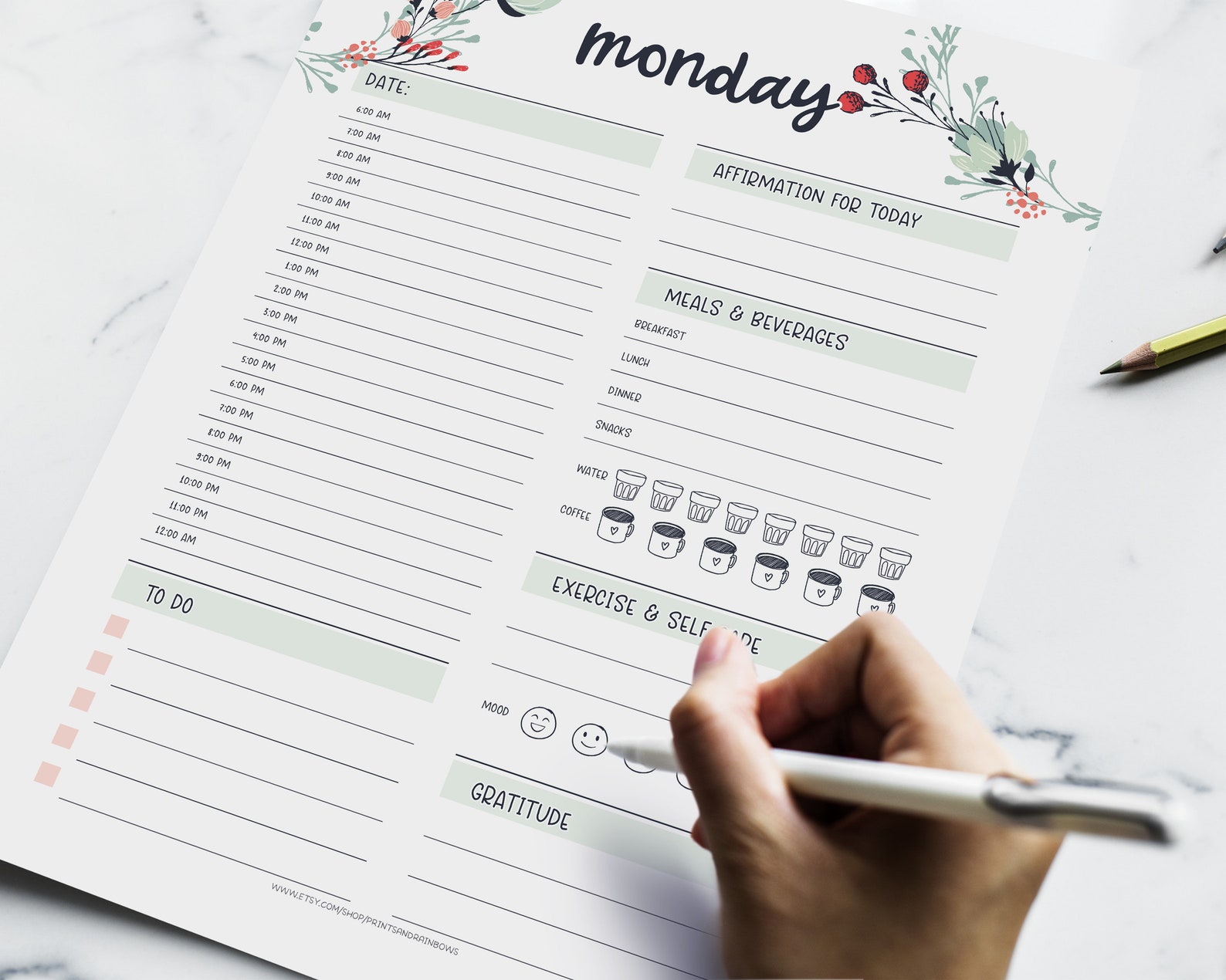 Printable 7 Days Daily Planner Hourly Schedule for Time - Etsy