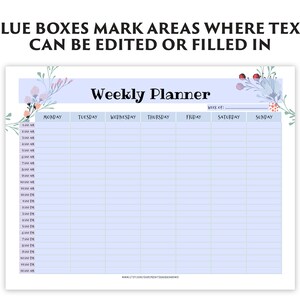 Editable Weekly Planner Printable for Time Blocking and Time Management ...