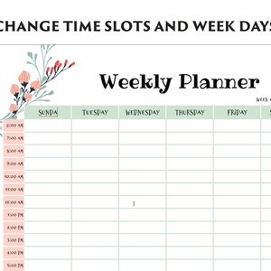 Editable Weekly Planner Printable for Time Blocking and Time Management ...