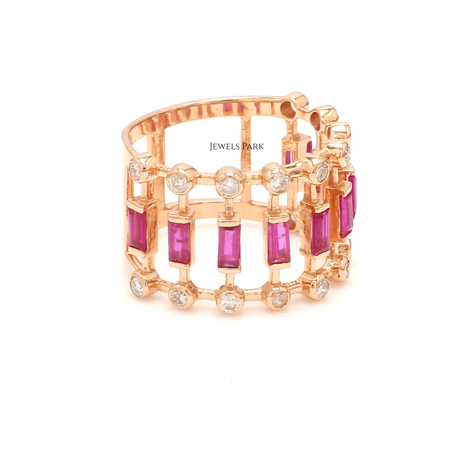 Ruby Dot and Dash Ring Gold Natural Baguette Cut Ruby - Etsy