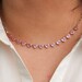 Pink Sapphire Heart Chain Necklace Gold | Natural Pink Sapphire Heart ...