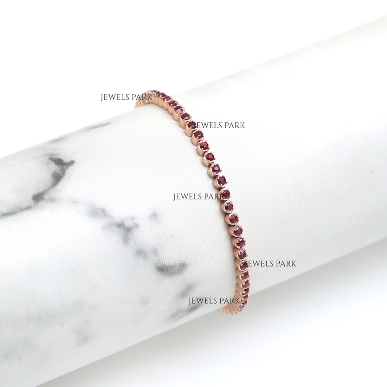 Real Ruby Bolo Chain Bracelet Gold | Natural Ruby Bolo Tennis Bracelet ...