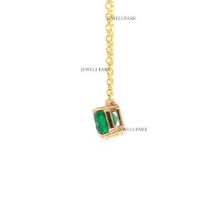 Emerald Cut Emerald Pendant Necklace Gold | Natural Emerald Octagon Cut ...