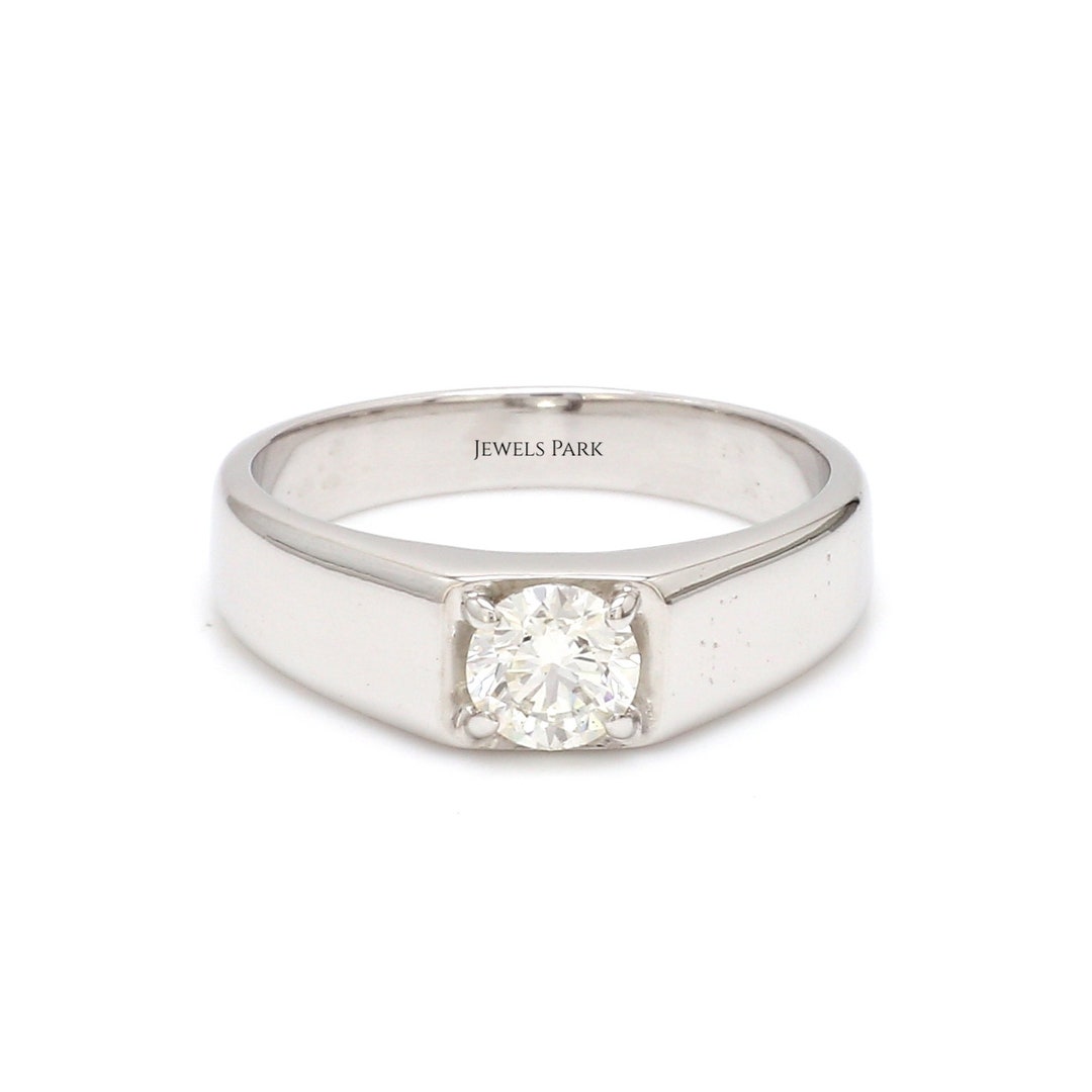 Real Big Diamond Solitaire Mens Ring Gold | Natural 0.80 Cts Mens ...