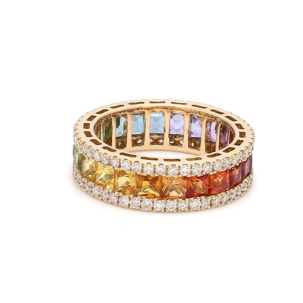 Rainbow Eternity Ring - Etsy
