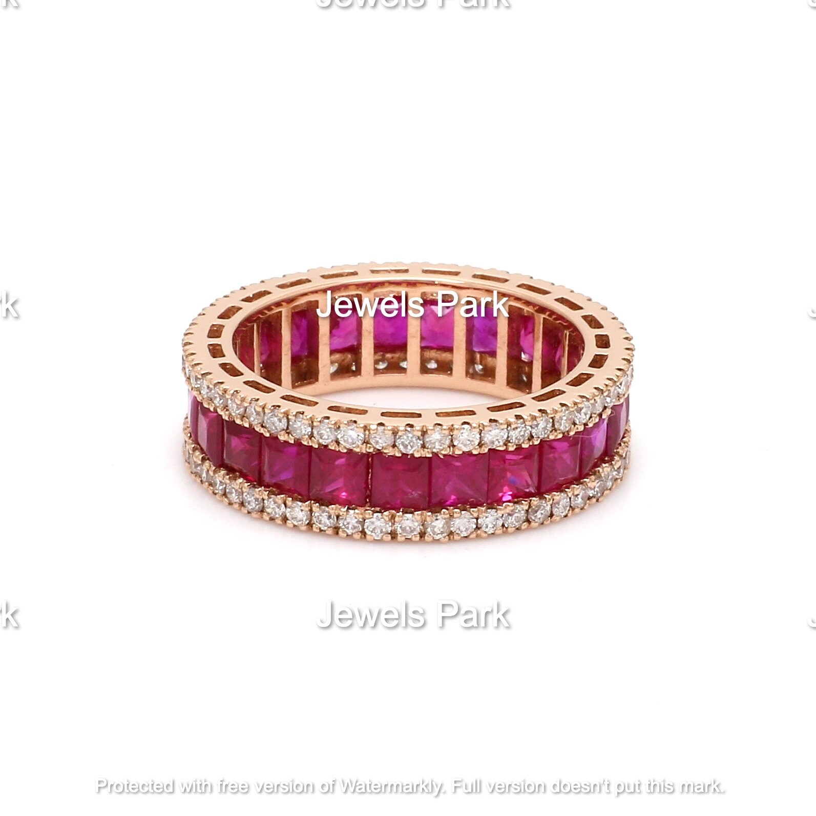 Ruby Ring Eternity Band 14K Solid Gold Natural Red Ruby - Etsy