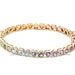 Rainbow Sapphire Heart Bezel Set Tennis Bracelet Gold | Natural Heart ...