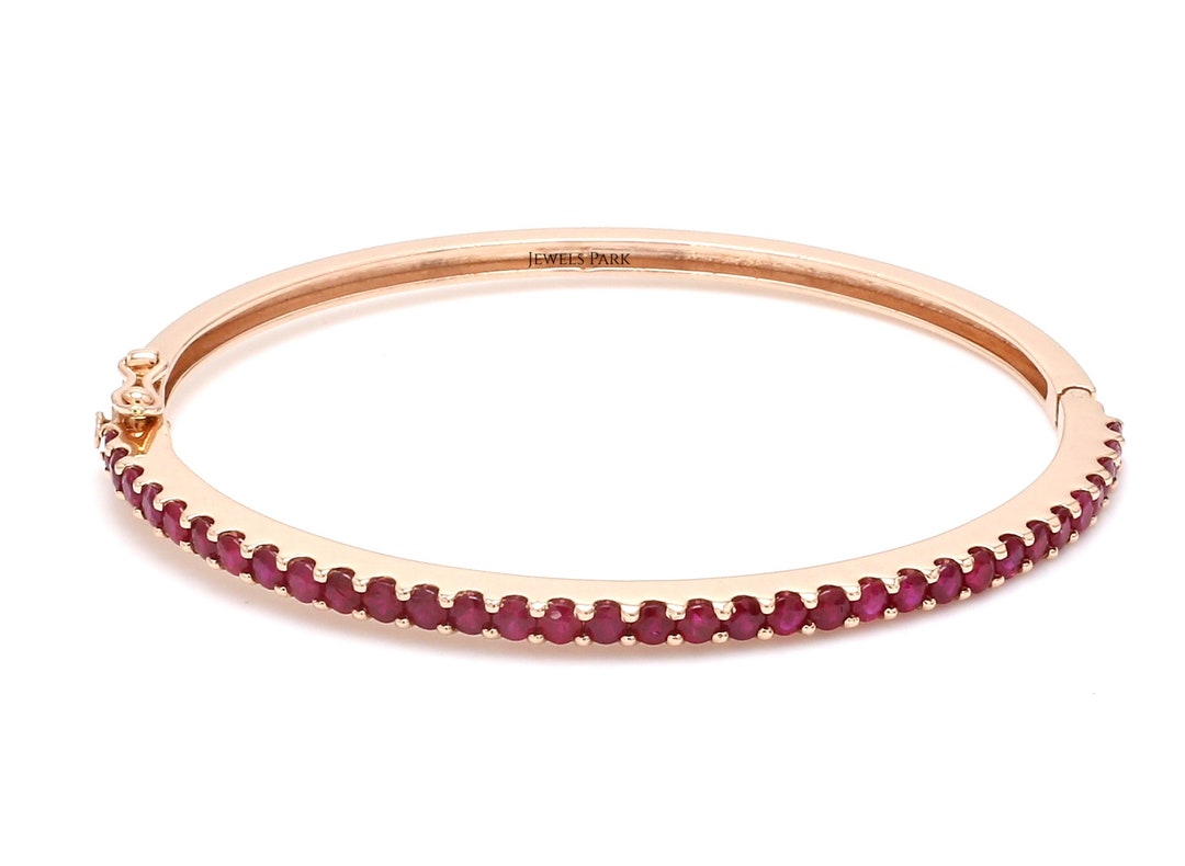 Real Ruby Bangle Bracelet Gold | Natural Ruby Bangle Cuff Bracelet Gold ...