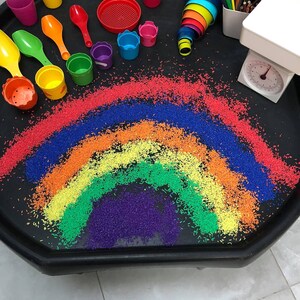 Rainbow Normal Sensory Rice tuff tray sensory bin sensory | Etsy