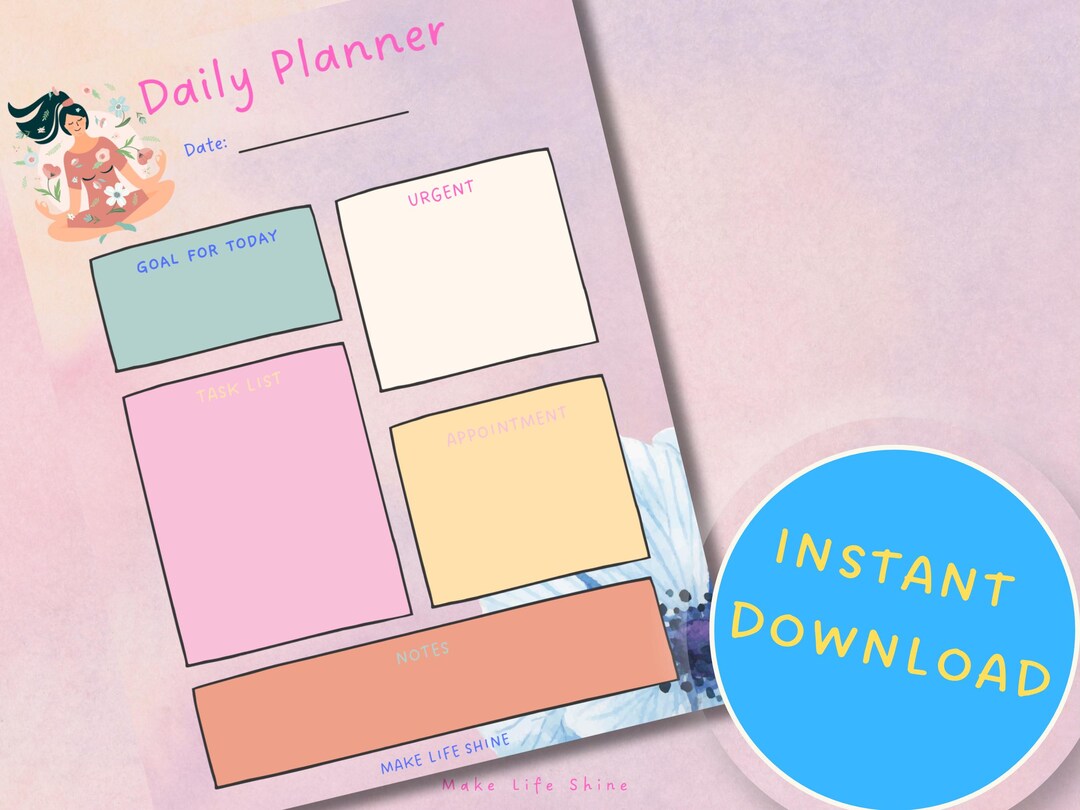 Daily Print Fun Planner - Keeping You Organised - Personal Growth ...