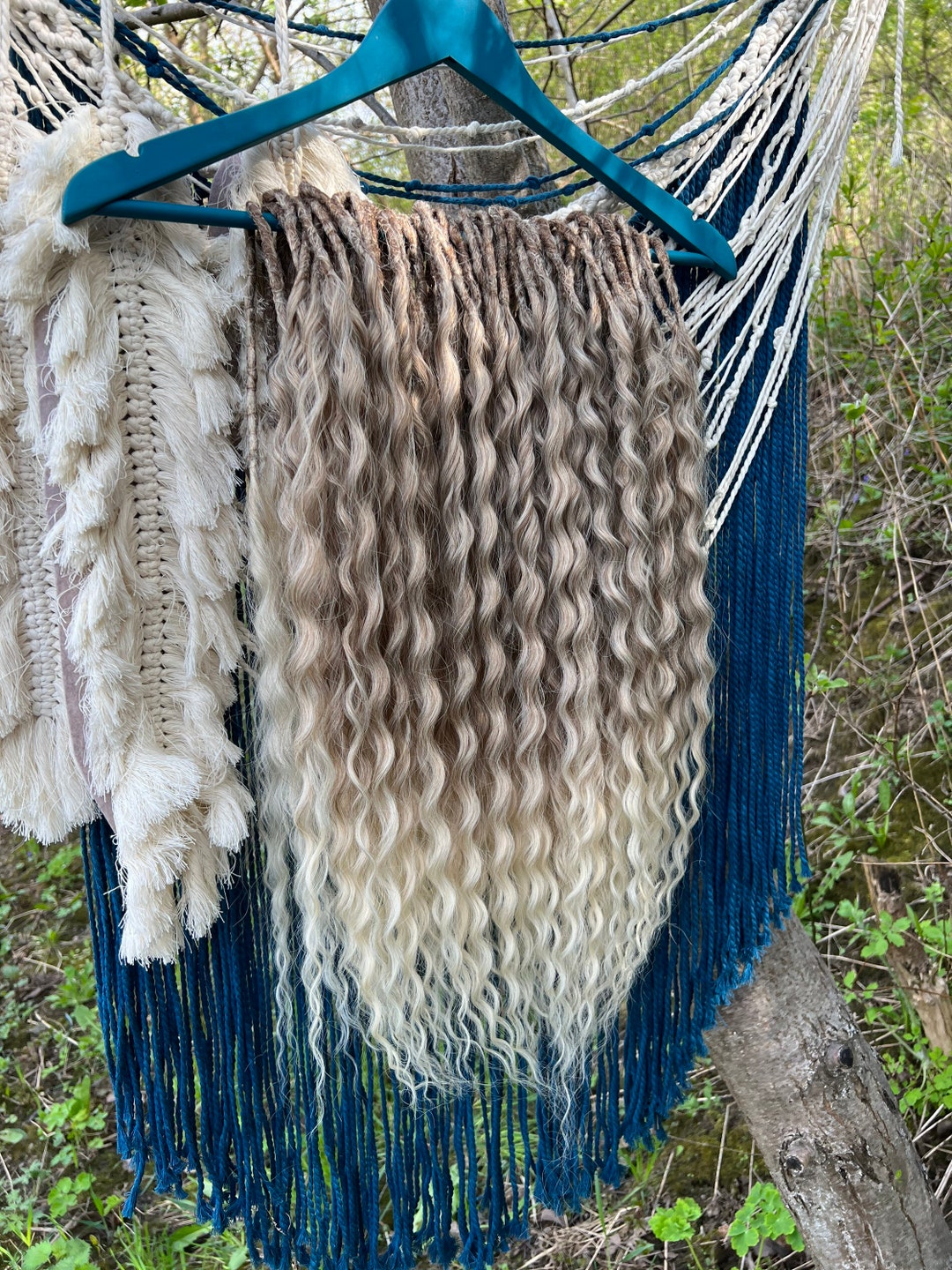 Kanekalon Platinum Blond Wavy Hair Extensions, Crochet Double Ended ...