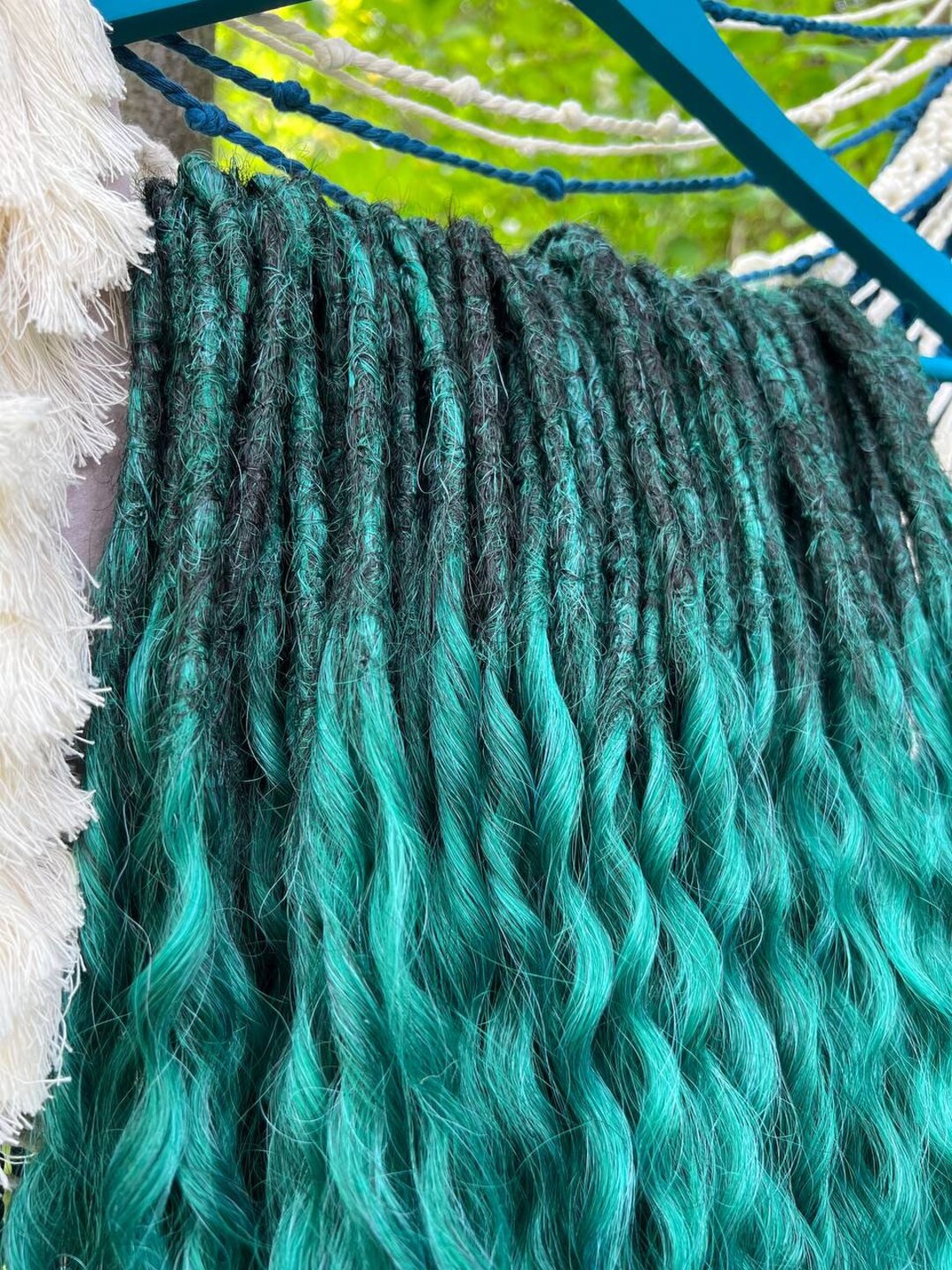 Deep Teal to Bright Turquoise Hair Extensions Set, Soft and Voluminous ...