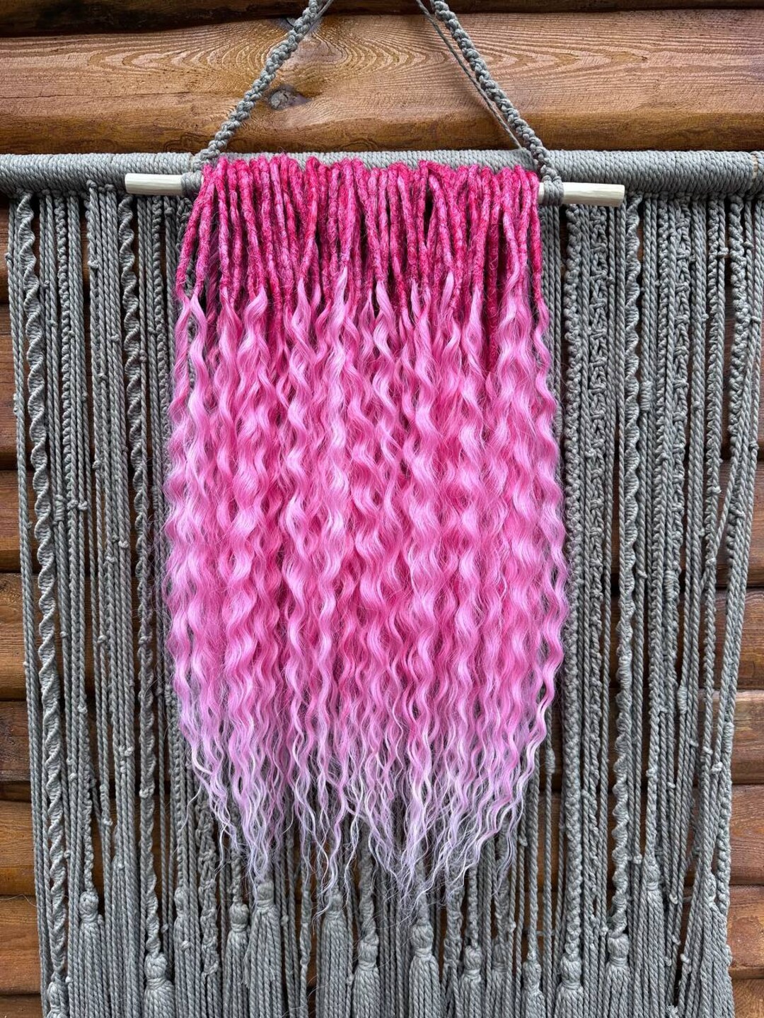 Pink Ombre Dreadlock Extensions, Crochet De Curly Synthetic Dreads ...