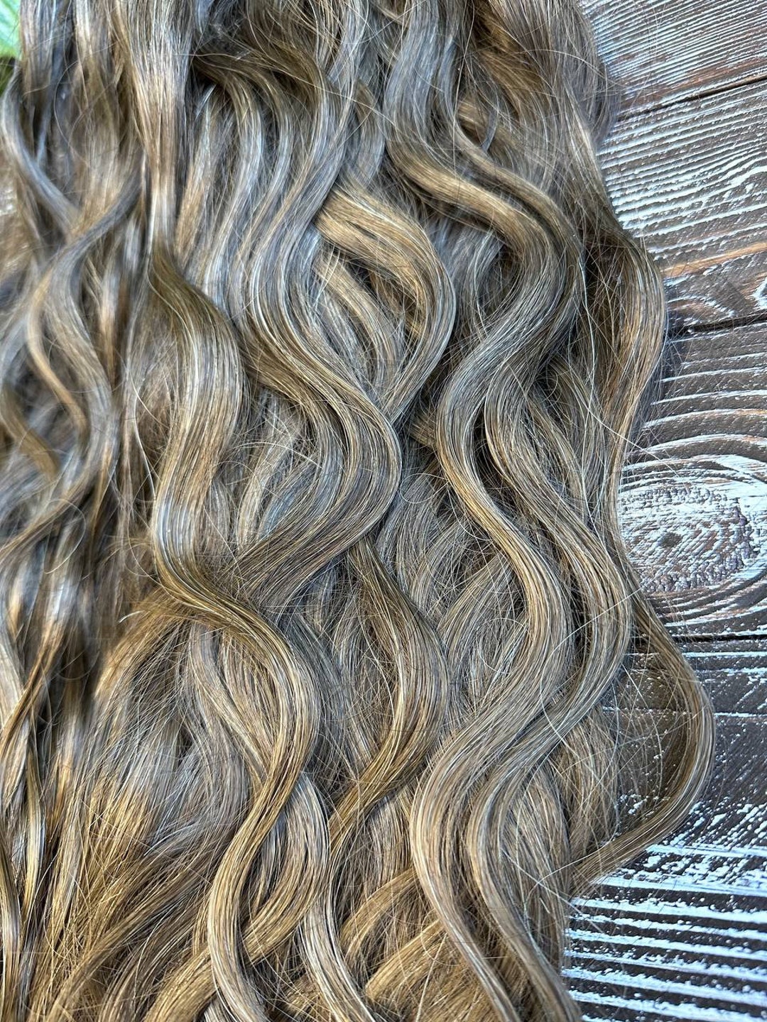 Brown Flowing Style Wavy Hair Extensions, Soft and Shiny Kanekalon ...