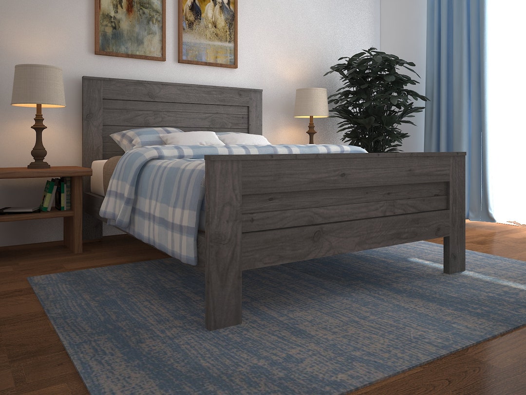Solid Wood Modern Country Bed Frame the Kelowna - Etsy