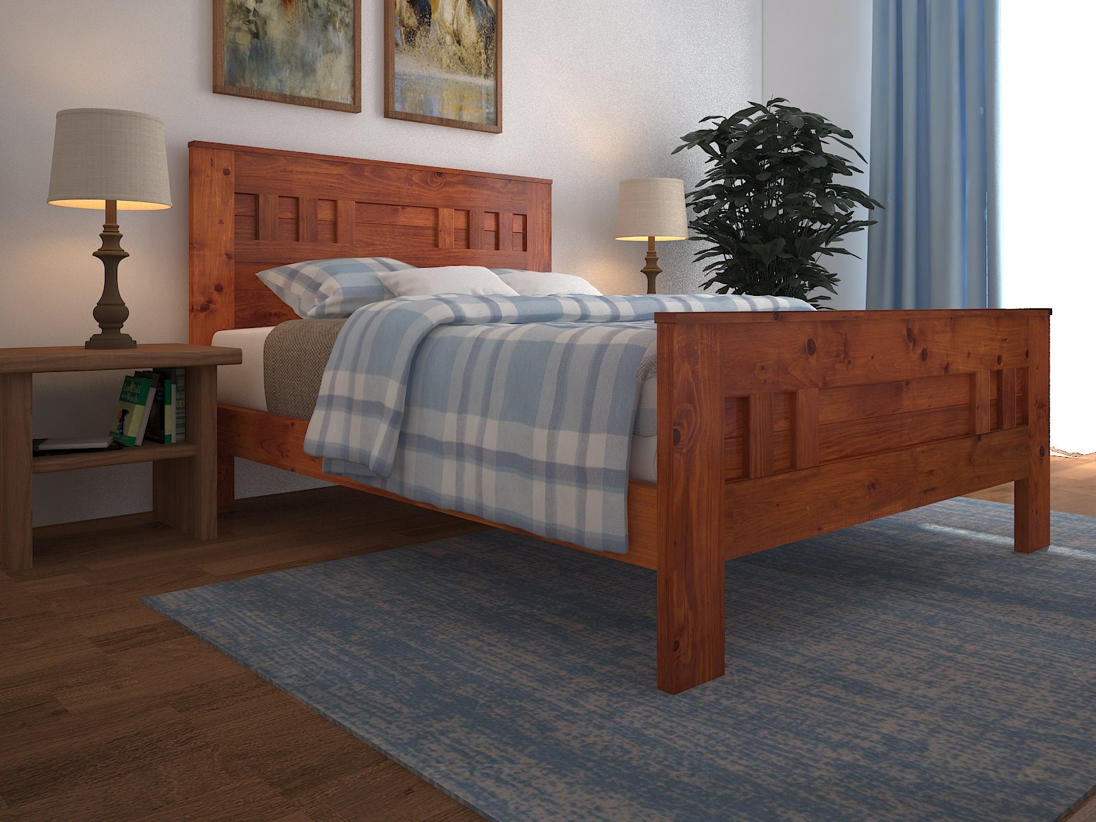 Solid Wood Modern Country Bed Frame the Moncton - Etsy Canada