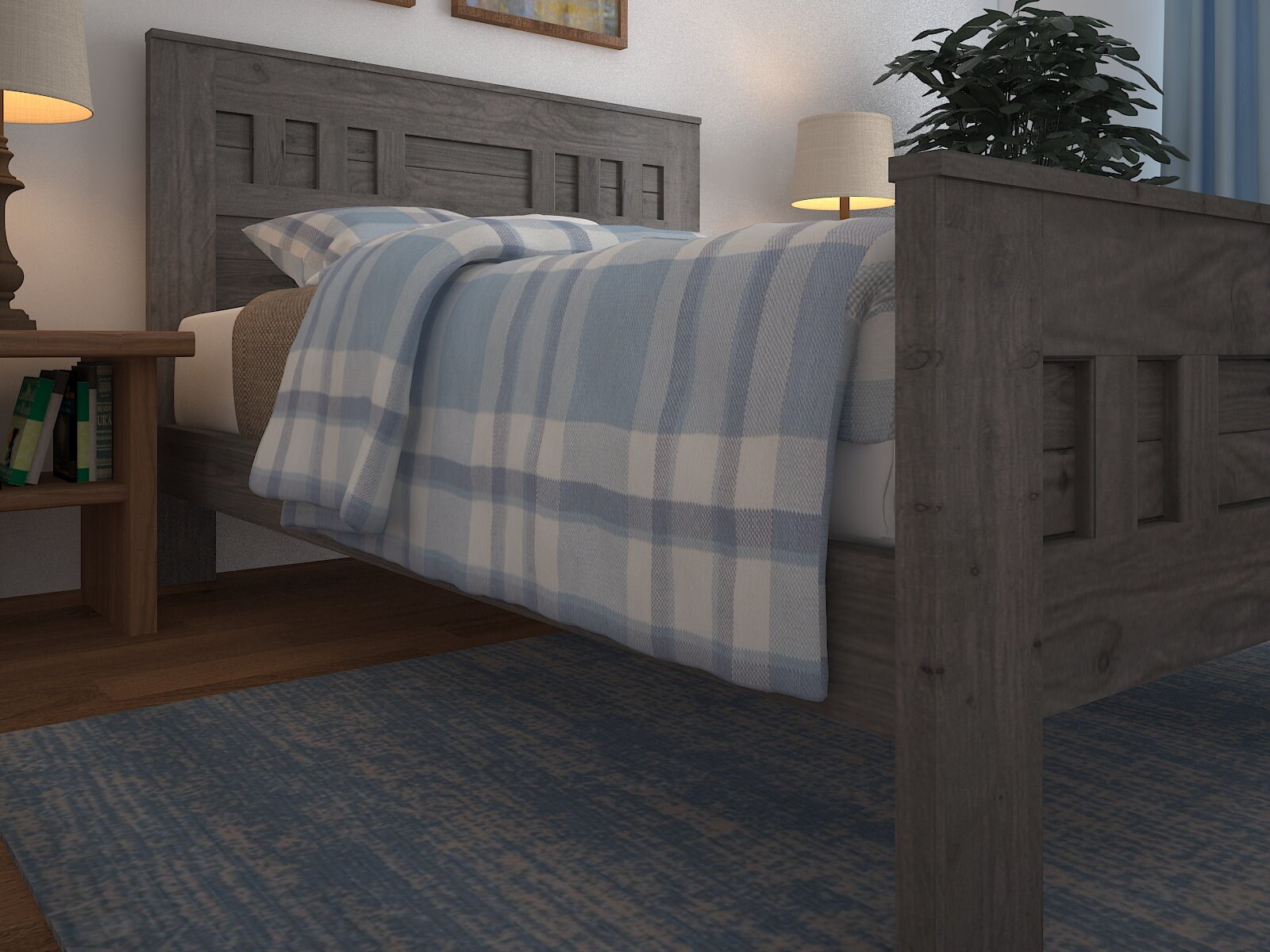 Solid Wood Modern Country Bed Frame the Moncton - Etsy Canada